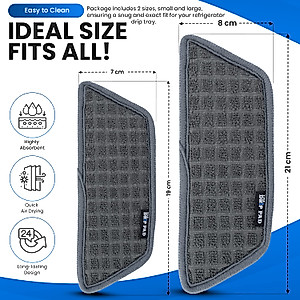 THE DRiP PAD - Refrigerator Drip Catcher for Water Tray, Protects Ice and Water Dispenser Pan From Spills, Mineral Build-Up and Water Splatter (2 pack, Grey) (Rectangular)
