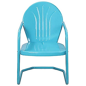 Northlight 34-Inch Outdoor Retro Tulip Armchair, Sky Blue
