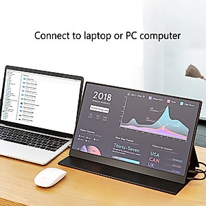 DFZ Portable Monitor, 15.6 Inch Full HD 1920 X 1080 IPS Screen, Monitor with USB HDMI Built-in Speakers Monitor for Laptop Ones