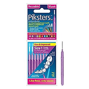 Piksters Interdental Brushes, Size 1, Purple Handle