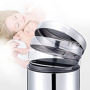 XQ-Gforward linghuan Trash bin Purple Dustbins, Solid Color Round Creative Refuse Bin Kitchen Bathroom Waterproof Trash Can Mute Bedroom Trash Can Indoor