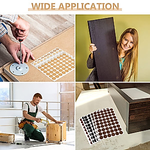 864 Pieces Screw Covers Wood Stickers for Furniture, 0.83 Inch Screw Hole Stickers Waterproof PVC Cover Caps Adhesive Wood Grain Stickers for Screw Holes Wall Cabinets Bookcase Desk (Basic Color)