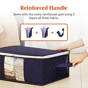 Lifewit 3 Pack 35L Clothes Storage Bag Organizer (Blue), Bundle with 3 Pack 90L Clothes Storage Bag (Grey)