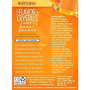 Burt's Bees Flavor Crystals 100% Natural Lip Balm, Sweet Orange with Beeswax & Fruit Extracts - 1 Tube