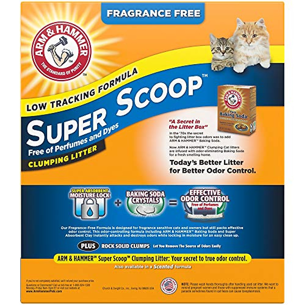 Arm & Hammer Super Scoop Clumping Cat Litter, Fragrance Free 40lb