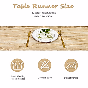 Table Runner 10ft Nude, BGHEOUYV Cheesecloth Table Runner 35x120 inch, Christmas Table Runner Gauze Rustic Table Runner for Bridal Shower Decorations, Wedding Thanksgiving Christmas Birthday Decor