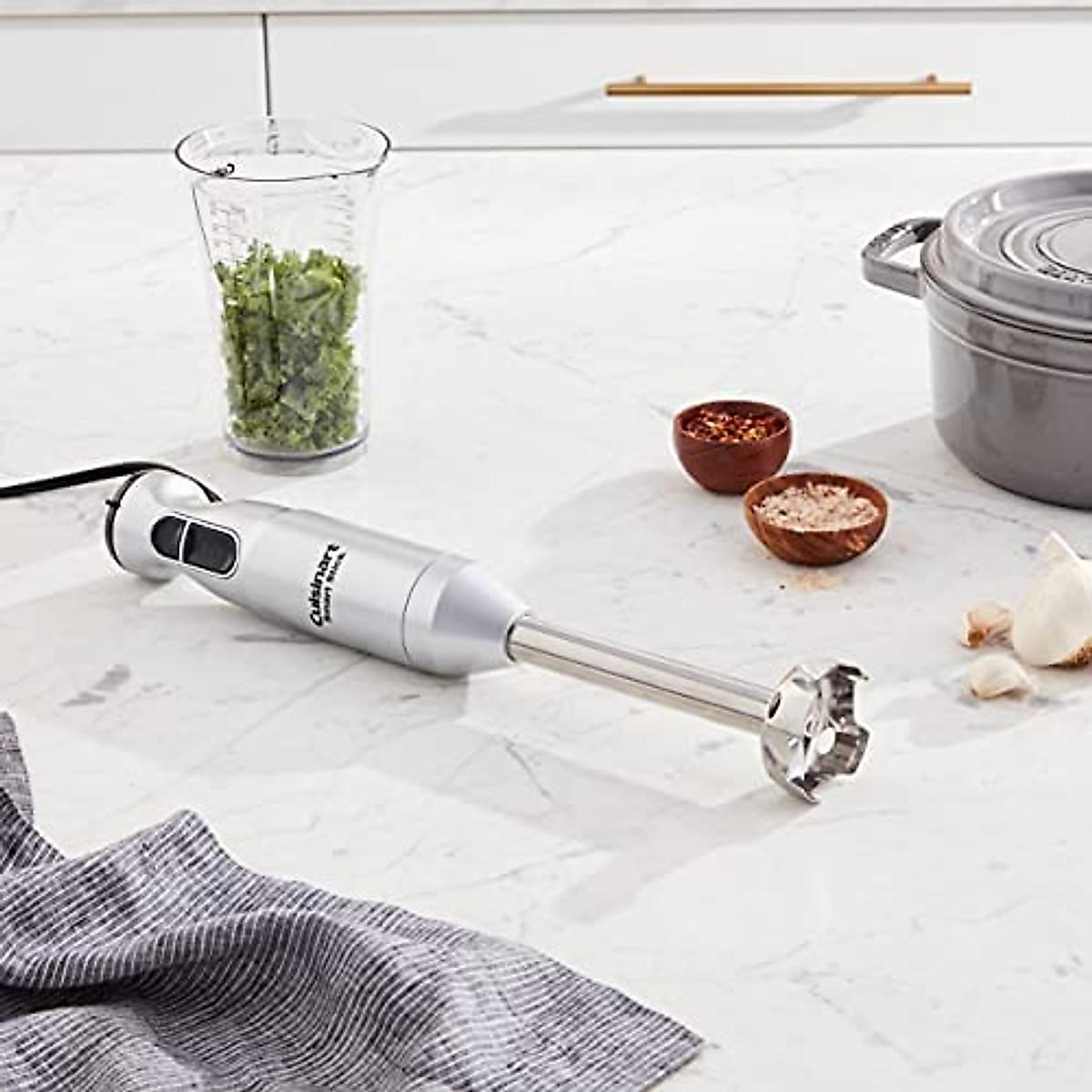 Cuisinart Hand Blender, Smart Stick 2-Speed Hand Blender- Powerful & Easy to Use Stick Immersion Blender for Shakes, Smoothies, Puree, Baby Food, Soups & Sauces, Silver, CSB-175SVP1