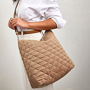 Vera Bradley Women's Performance Twill Oversized Hobo Shoulder Bag, Meadowlark Tan, One Size