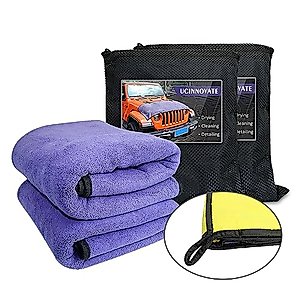 UCINNOVATE 2pcs Microfiber Towels Cleaning, Scratch-Free, Super Absorbent Drying Cleaning Cloth for Car, Boat, Pet Drying, Household Cleaning(63" x 23")