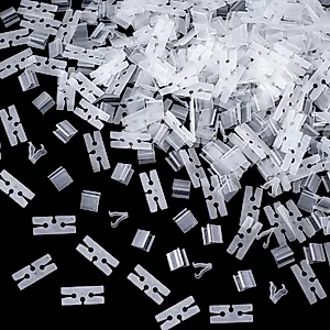 HINZIC 300Pcs Plastic Balloon Clips Ties H Shape+V Shape for Sealing, Balloon Ties Bulk Buckles Tool for Wedding Prom Engagemenr Valentines School Birthday Party Decoration