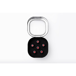 Martin Guitar LUXE by Martin Acoustic Guitar Bridge Pins, Acoustic Guitar Bridge-Pin Set, Matte Grey with Red Inlay, 6 Pins Per Pack