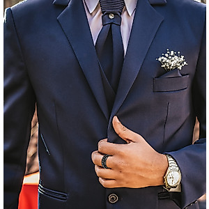 YOOESTORES82 4Pcs Band Rings for Men Stainless Steel Spinner Rings for Men Women Chain Rings Cool Black Ring Set Anxiety Ring Wedding Ring (Black+Silver, 8)