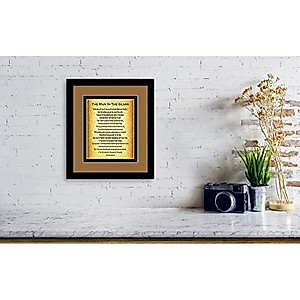 The Man in the Glass Poem by Peter Dale Wimbrow Sr Inspirational Home Decor Office Dad Grad Gift 8x10 Print (Blue)