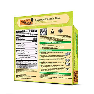 Kitchens of India Marinade for Malai Tikka, 150g (5.3 OZ), Yogurt Based Creamy Marinade for Authentic Barbecuing/Grilling Chicken Kebabs