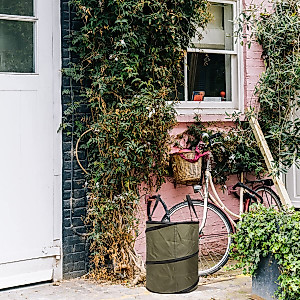 BESPORTBLE PopUp Trash Can, 10Gallon Collapsible Garbage containers - Portable Recycle Bin for Camping Outdoor BBQs, Tailgating Leaf or Yard Cleanup