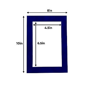8x10 Frame Mat for 5x7 Photo - Royal Blue Suede Picture Matboard for Frames Measuring 8 x 10 Inches - Bevel Cut Matte to Display Art Measuring 5 x 7 Inches - Acid Free ONE MAT