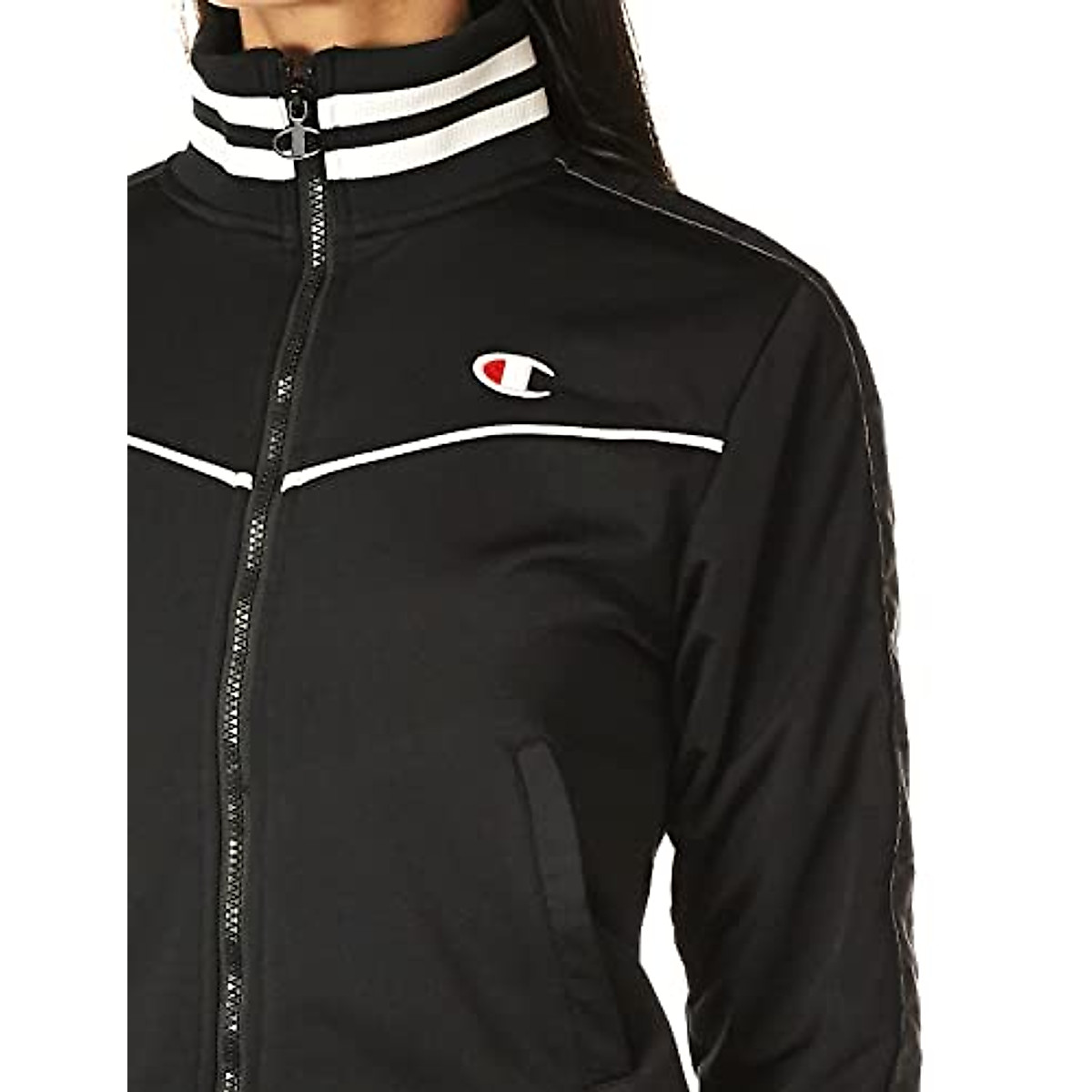 Champion Women's Tricot Track Jacket, Black, Small