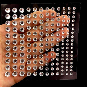 Eye Body Face Gems Jewels Rhinestone Stickers Acrylic Self Adhesive Crystal White Makeup Diamonds Face Tattoo Stick Gems for Women Festival Accessory DIY Crafts and Nail Art Decorations 3 Sheets