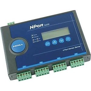 MOXA NPort 5430 4-Port Device Server Without Power Adapter, 10/100 Ethernet, RS-422/485, Terminal Block