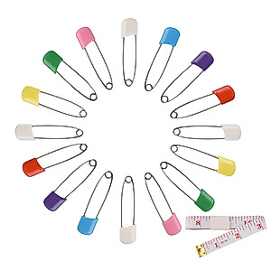 Diaper Pins, Assorted Color Nappy Safety Pins Hold Clip Locking Cloth, Pack of 50 by Firefly