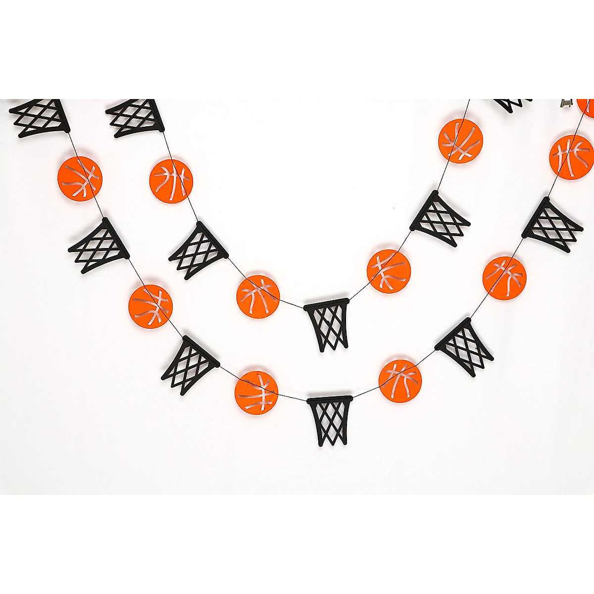 Basketball and Basketball Hoop Garland Party Banners Sports Theme Party Hanging Decorations Basketball Paper Garland Basketball Birthday Party Slam Dunk Party March Madness Party Decoration