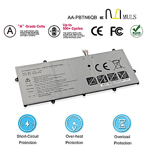 66Wh AA-PBTN6QB PBTN6QB Laptop Battery Replacement for Samsung Notebook 9 NP900X5N NT900X5N-X78L NP900X5N-X01US NP900X5N-L01US NP900X5N-K03 900X5N-K02 NP900X5N-K07HK 900X5N Series AAPBTN6QB 11.5V
