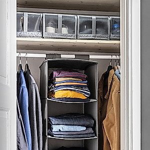 NEATJELAI Shoe Organizer for Closet Small Shoe Box Storage Containers Collapsible Stackable Breathable Shoe Storage Bins Suitable for Wardrobe Closet,4 Pieces-Gray