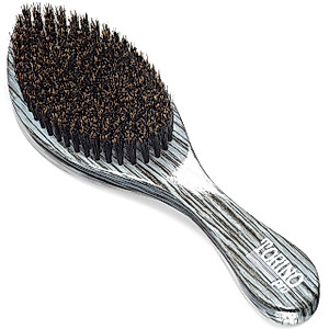 Torino Pro Wave Brushes By Brush King #520 - Medium Curve Wave Brush - Grey - Made with 100% Boar Bristles - True Texture Medium - All Purpose 360 Waves Brush for Men
