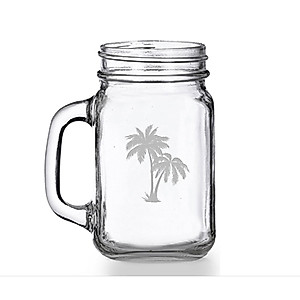 Palm Tree Mason Jar Mug