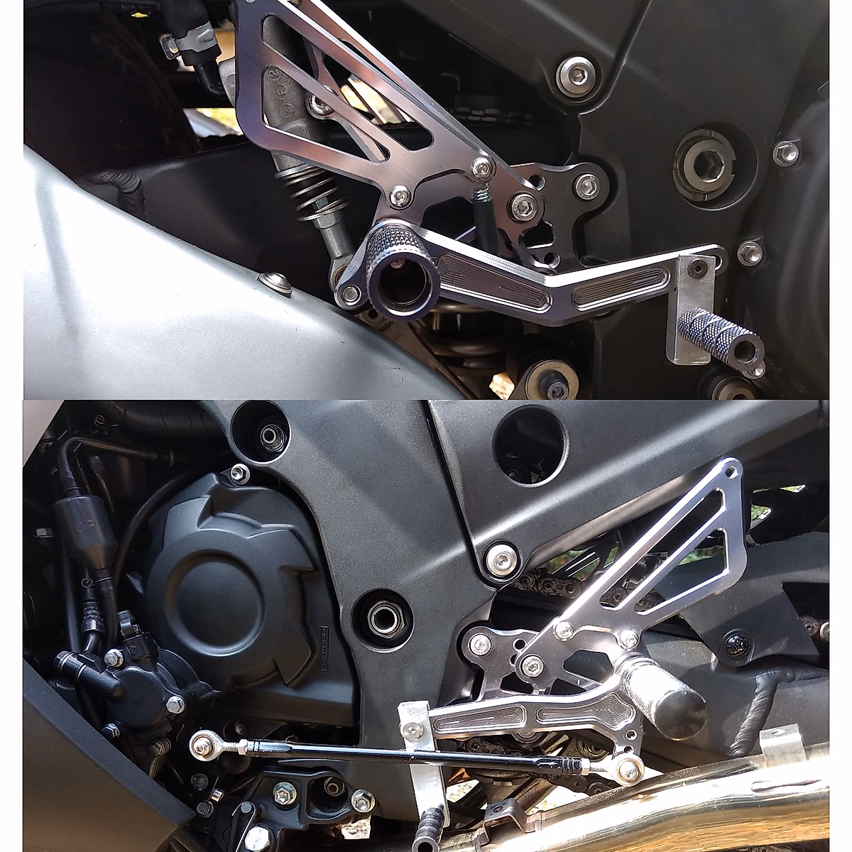 CNC ZX14R 12-20 Motorcycle Adjustable Rearsets Foot Pegs Rear Set Footpeg Shift Pedal Compatible with Ninja ZX14 ZX-14R/ABS ZX 14R 2012-2020 Titanium