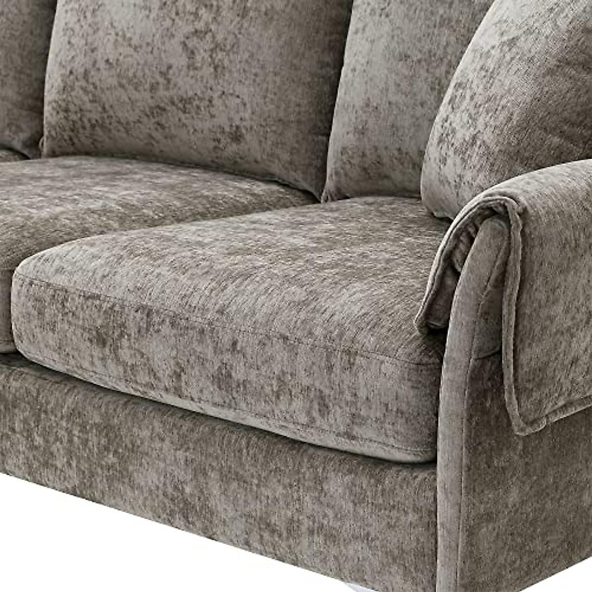 ERYE 84" L-Shaped Upholstered Corner Sofa Convertible Sectional Sofa & Couch,Modern Chenille Upholstery Couch with Reversible Chaise and 2 Pillows for Home Apartment Office Living Room