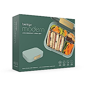 Bentgo® Modern - Versatile 4-Compartment Bento-Style Lunch Box, Leak-Resistant, Ideal for On-the-Go Balanced Eating - BPA-Free, Matte Finish and Ergonomic Design (Mint Green)