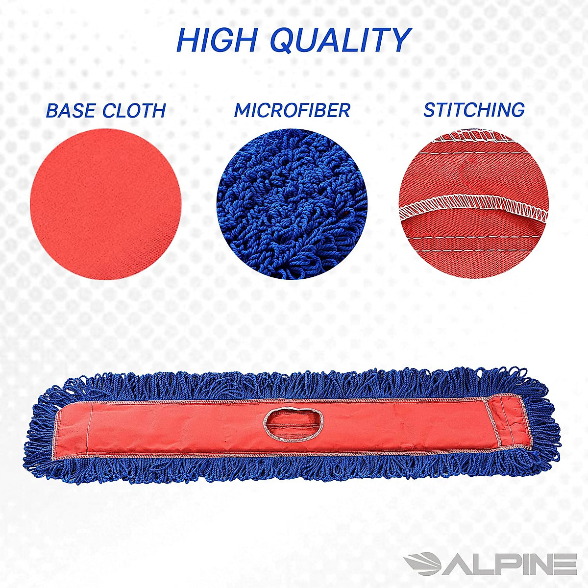 Alpine Industries Heavy Duty Microfiber Mop Head - Cleans Wide Areas - Commercial Super Absorbent Mop Head (36 in, Single Pack)