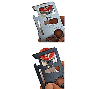 Survival Credit Card Multitool by Tuncily (2 Pack - Black & Silver) - 11 in 1 Wallet Multipurpose Tool, Bottle Opener, Everyday Utility Tactical Multi Tool, Christmas Gifts Stocking Stuffers for Men