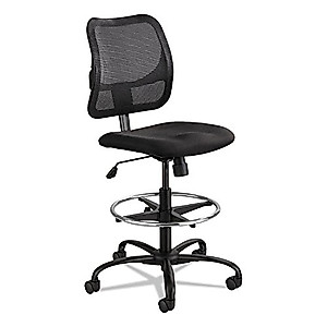 Safco 3395Bl Vue Series Mesh Extended Height Chair Acrylic Fabric Seat Black