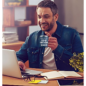 Abledn Christmas Gifts for Men - Sometimes You Forget You're Awesome Inspirational Coffee Mug, Cool Birthday Gifts for Men, Him, Husband, Dad, Brother, Guy, Boyfriend - 14Oz Navy Blue