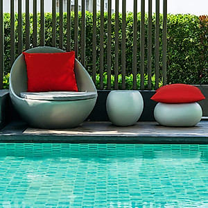 4 Pack Decorative Outdoor Waterproof Throw Pillow Covers, Square Patio Balcony Garden Waterproof Cushion Case, PU Coating Pillow Shell for Couch, Bed, Patio, Sofa, Tent,18 x 18 Inch (Red)