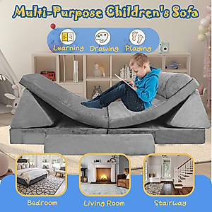LFCREATOR Modular Kids Couch Sofa,Couch for Toddler and Baby Playroom/Bedroom,Perfect Toddler & Baby Couch for Play & Lounging,Ideal for Boys & Girls.Large