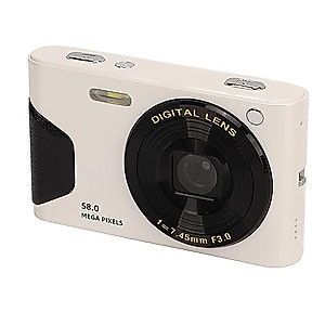 4K Digital Camera for Photography, 58MP 16X Zoom Auto Focus Vlogging Camera, Kids Compact Camera with 2.7Inch HD TFT Screen, Face Recognition, Timing Function, AF Autofocus (White)