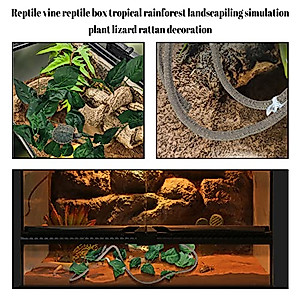 PIVBY Bearded Dragon Accessories Lizard Habitat Hammock Flexible Reptile Jungle Vines Leaves Decor with Suction Cups for Climbing, Chameleon, Lizards, Gecko, Snakes