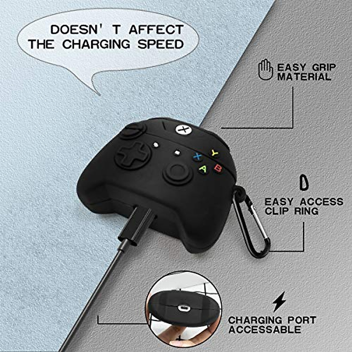 WQNIDE Cover for Airpods Pro Case, 6 in 1 Accessories Set Protective Airpods Pro Cover, Unique Fashion Funny Cute 3D Cartoon Game Controller AirPod Pro Silicone Case Cover Design for Boys Girls Men