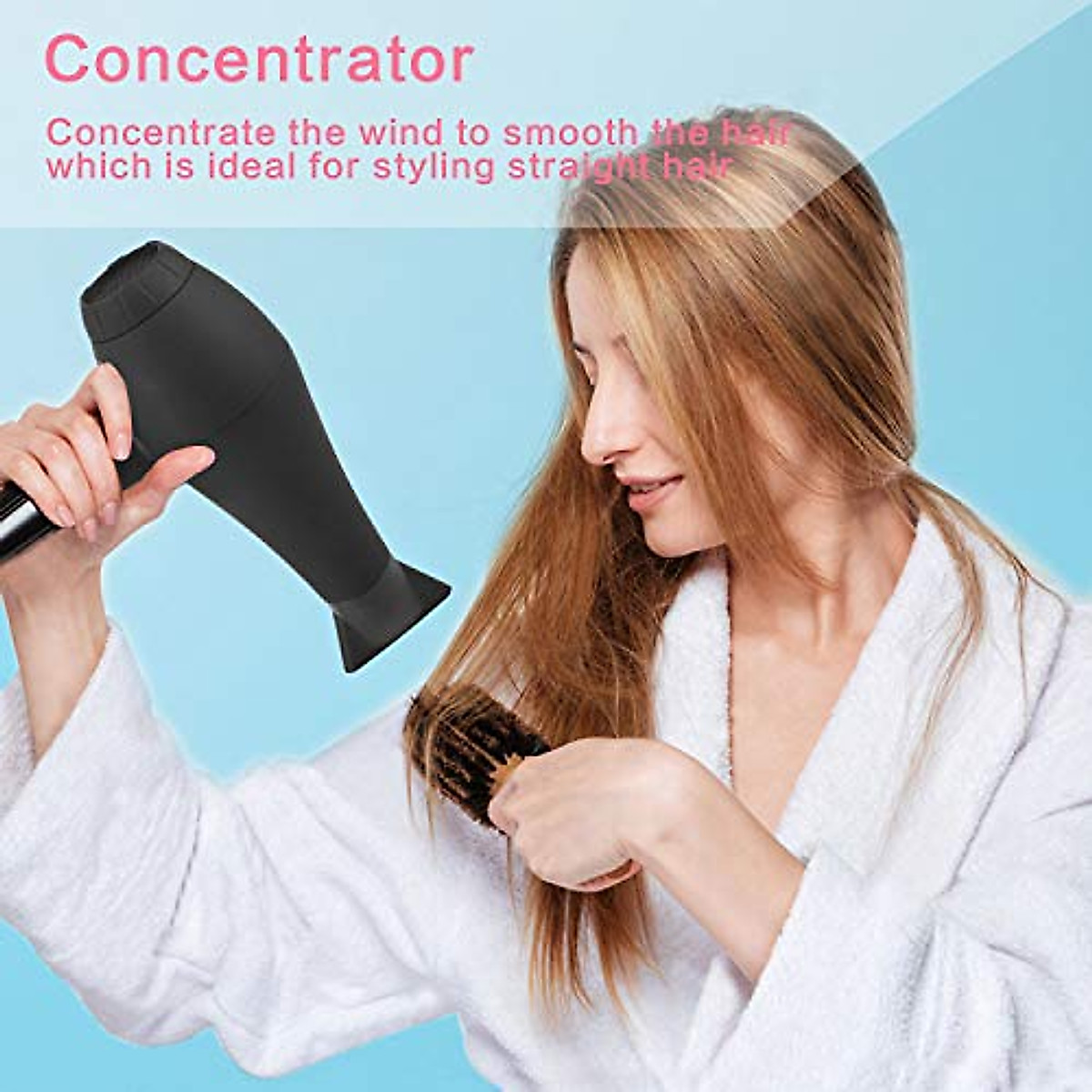 Hair Dryer 1875W, Negative Ionic Fast Dry Low Noise Blow Dryer, Professional Salon Hair Dryers with Diffuser, Concentrator, Styling Pik, 2 Speed and 3 Heat Settings (Black)