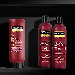 TRESemmé Ultra Keratin Smooth Concentrate Shampoo And Conditioner For Dry Hair Salon Smooth In 30 Secs, Fast-Lather And Fast-Detangle Technology, 2X More Washes Combo Pack, Red 20 Ounce (Pack of 2)