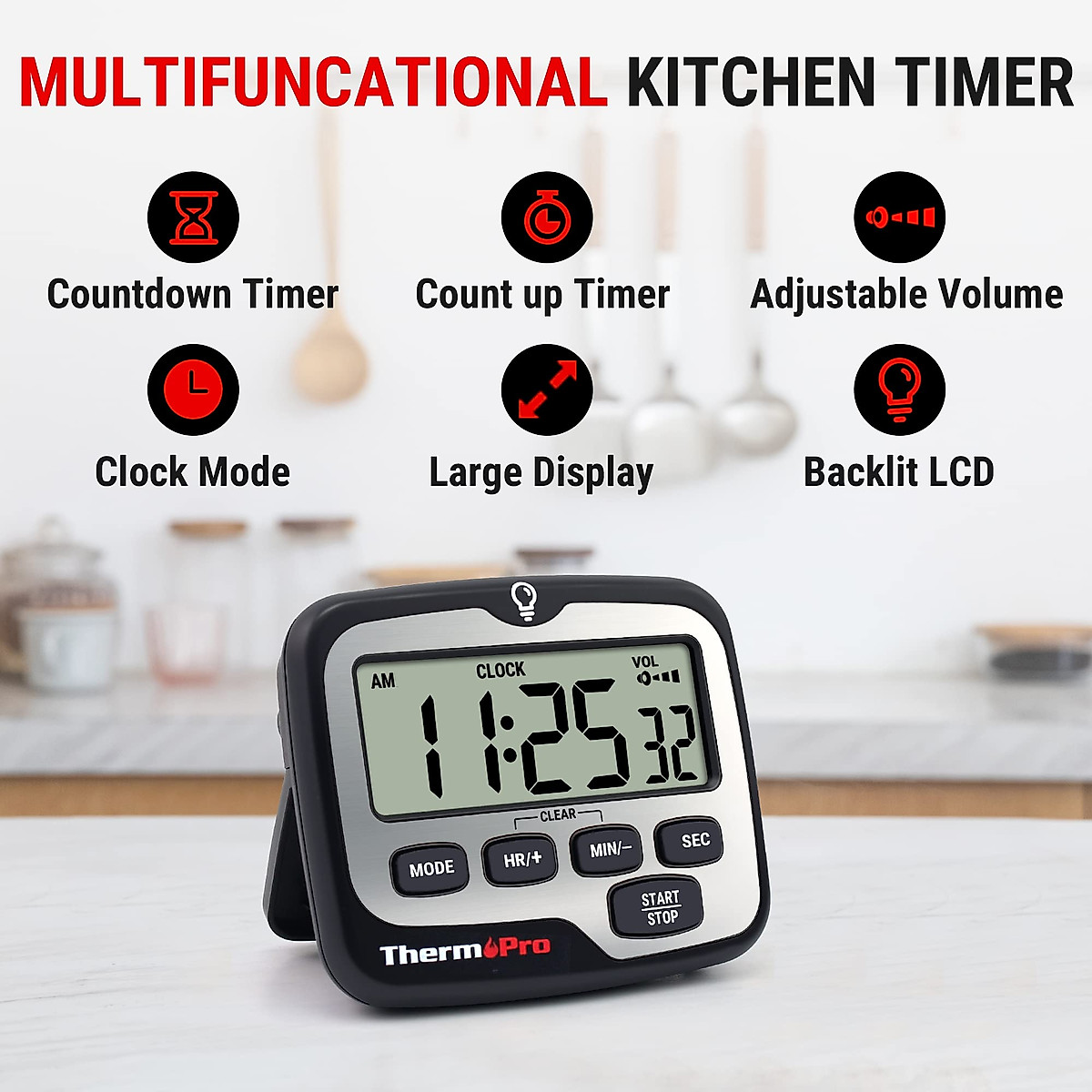 ThermoPro TP19H Digital Meat Thermometer+ThermoPro TM01 Kitchen Timers for Cooking
