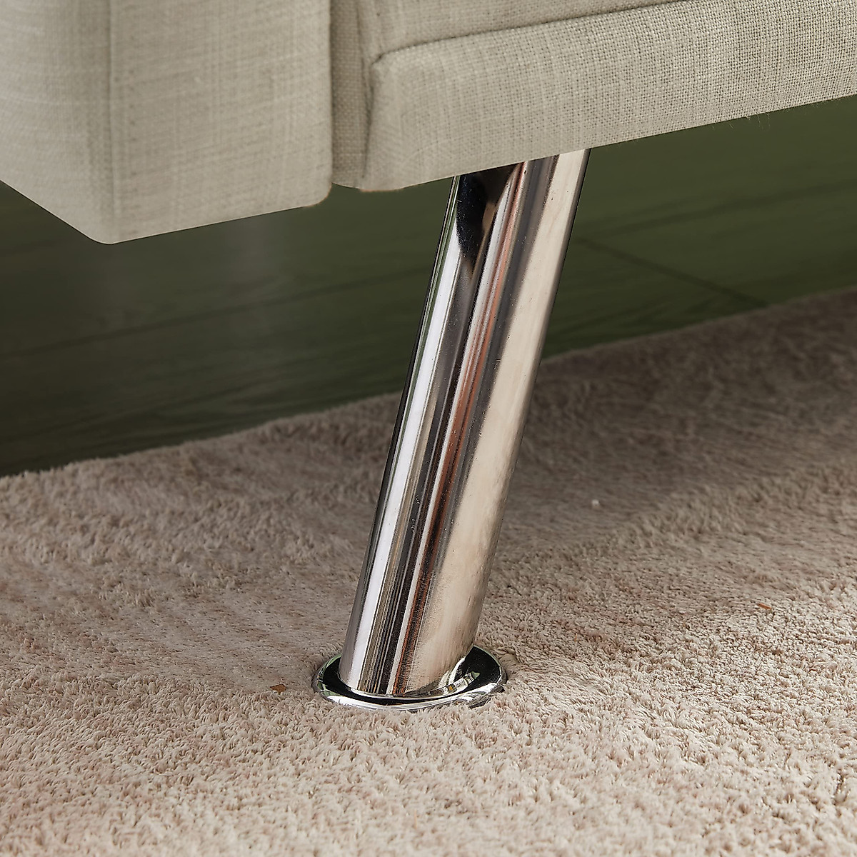 Foldable Futon Sofa Loveseat Convertible Sleeper Couch Bed for Small Space Apartment Office Living Room Furniture Sets with 2 Cup Holders, Tufted Back & Seat Orange PU Leather 67" W