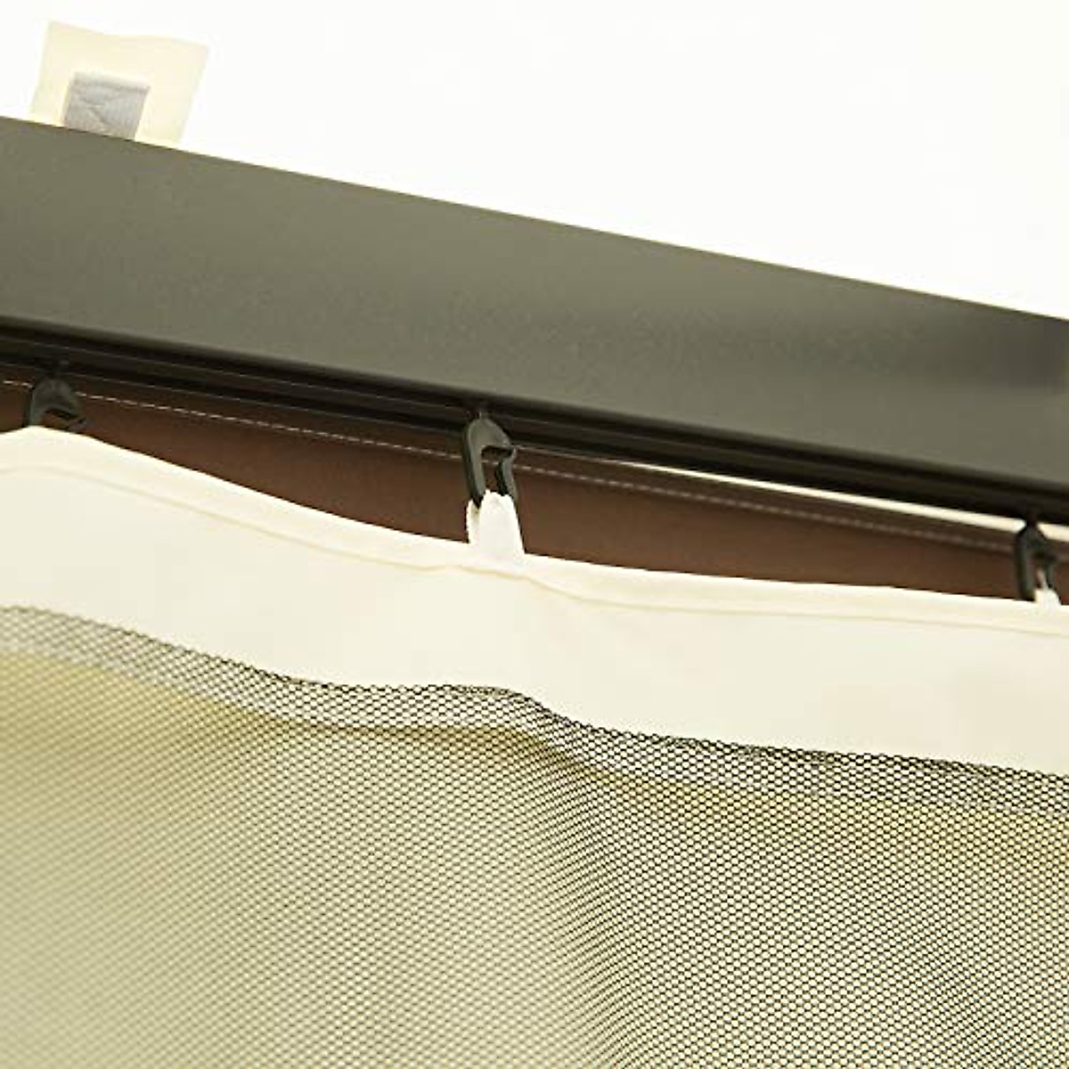 Outsunny 10' x 13' Universal Replacement Mesh Sidewall Netting for Patio Gazebos and Canopy Tents with Zippers, (Sidewall Only) Beige, Black