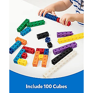Coogam Math Cubes, Manipulatives Number Counting Blocks with Activity Snap Linking Cube Math Construction Toy Gift for Preschool Kindergarten Learning