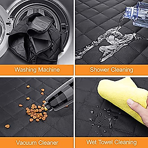 GXT Dog Back Seat Cover Protector for Cars SUV and Trucks with Mesh Window, Scratchproof Nonslip and Waterproof Material(Black)