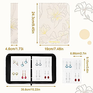 TRYWEGO Jewelry Storage Book, Jewelry Organizer for Sorting Jewelry, Foldable Travel Jewelry Case Includes 8 Grids 50 Sheets, Jewelry Bag for for Rings, Necklace, Bracelets, Earrings