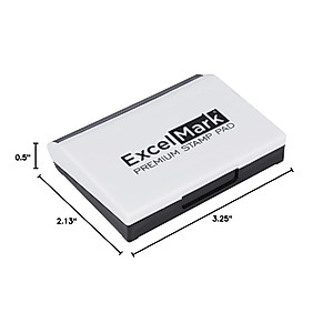 ExcelMark Ink Pad for Rubber Stamps 2-1/8" by 3-1/4" - Black
